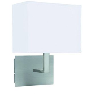 Searchlight 1 Licht Innenwandleuchte Satin Silber mit weißem Farbton, E27 - Searchlight