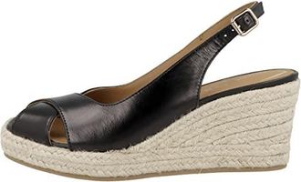 Geox Womens D Panarea Espadrille Wedge Sandal, Noir, 36 EU