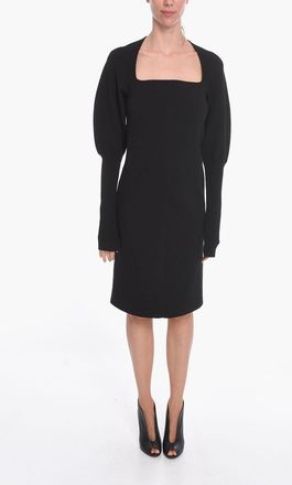 Bottega Veneta Stretch Wool Knit Midi Dress with Cut-Out Detail Bottega Veneta