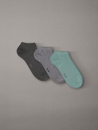 Calvin Klein Lot de 3 chaussettes de cheville en coton doux et extensible