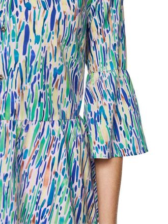 Marc Cain Druckbluse Spring Fling Premium Damenmode mit Allover-Print und Hemdblusenkragen