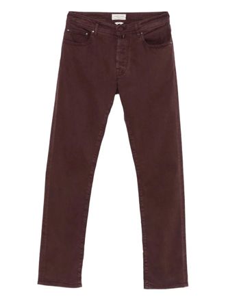 Jacob Cohen pantalon en coton Scoot &agrave; coupe cinq poches - Marron