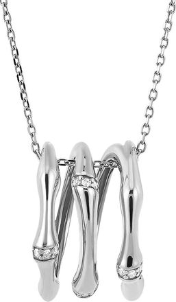 Edenly Halskette Heiliger Urwald, 3-reihig, mehrere Diamanten - Weißgold, 18 Karat