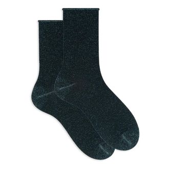 Gallo Gallo, Femme, Sous-v&ecirc;tements, Vert, Taille: ONE Size Short Plain Lurex Socks