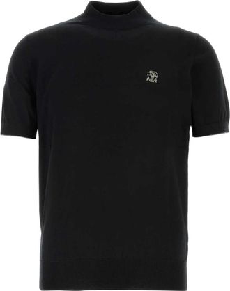 Brunello Cucinelli Homme, Tops, Noir, Taille: XL Knit T-Shirt