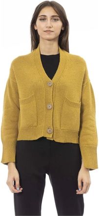 Alpha Studio Femme, Pulls, Jaune, Taille: 38 FR Cardigan Élégance Intemporelle