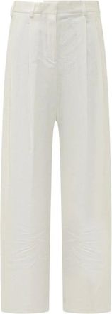 A Paper Kid Femme, Pantalons, Blanc, Taille: 36 FR Pleated Linen Pantalons