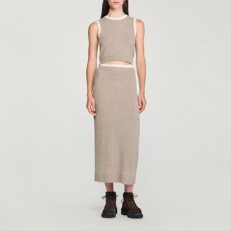 Sandro Strickpullover mit Stehkragen