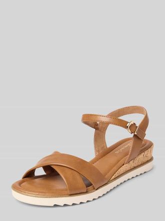 Tamaris Sandalen in Lederoptik mit Korkabsatz