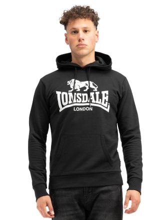 Lonsdale Herren Kapuzenpullover Fremington, Farbe:Black/White, Gr&ouml;&szlig;e:L