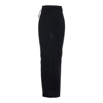 Rick Owens Langer Rock mit seitlichem Kordelzug - - Skirts - Damen - Schwarzk - S