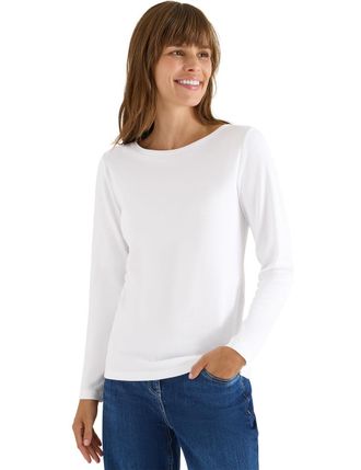 Cecil Damen 3227397 Shirt mit U-Boot-Ausschnitt, Weiß, XL