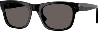 Persol Homme, Accessoires, Noir, Taille: 52 MM Lunettes de soleil rectangulaires