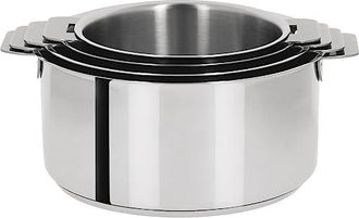 Cristel S4CQ - S&eacute;rie de 4 Casseroles 14-16-18-20cm sans poign&eacute;e Amovible - Collection Mutine