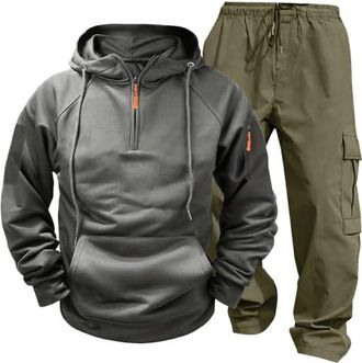 Generic Ensemble Surv&ecirc;tement Homme Sweat &Agrave; Capuche Et Pantalon Tracksuit D&eacute;contract&eacute; Mode Tenue Sport Homme D&eacute;contract&eacute; Ensemble 2 Pi&egrave;ces V&ecirc;tement De Sport Ch