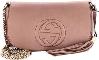 Gucci Soho Chain Leather Medium crossbody bag - Rose