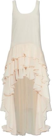 Rotate Rotate Birger Christensen, Femme, Robes, Rose, Taille: 36 FR Robe asym&eacute;trique &agrave; volants