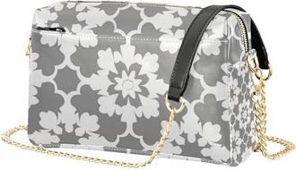 Mnsruu Sacs à bandoulière pour femme, sac à main marocain en cuir à motif géométrique floral