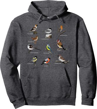 jz.birds Vogelmotiv Gartenv&ouml;gel Singv&ouml;gel V&ouml;gel Meisen Gimpel Spatz Pullover Hoodie