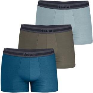 Eminence Lot de 3 boxers unis en coton m&eacute;lang&eacute;