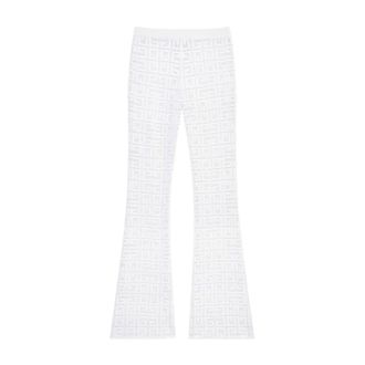 Givenchy 4G Jacquard Schlaghose - - Trousers - Damen - Wei&szlig; - XS