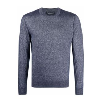 Dolce & Gabbana Seiden- und Kaschmir-Melange-Pullover - - Knitwear - Herren - Blau - 2XL