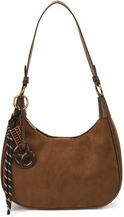 Generic Sac &agrave; bandouli&egrave;re en daim synth&eacute;tique avec pendentif en forme de croissant pour femme, marron, 250.00 x 230.00 x 95.00 mm