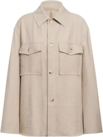 Dondup Femme, Blouses et Chemises, Beige, Taille: 40 FR Chemise coupe regular en gabardine de viscose