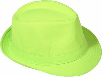 Miobo Strohhut Panama Fedora Trilby Gangster Hut Sonnenhut mit Stoffband Farbe:-Gr&uuml;n Gr:-58