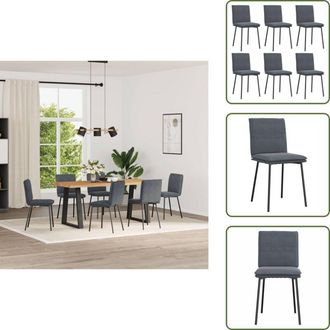 vidaXL The Living Store - vidaXL Esszimmerst&uuml;hle 6 Stk. Dunkelgrau Samt