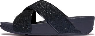 FitFlop Damen Lulu Glitterdust Cross Slides Schiebe-Sandalen, Navy, 36 EU