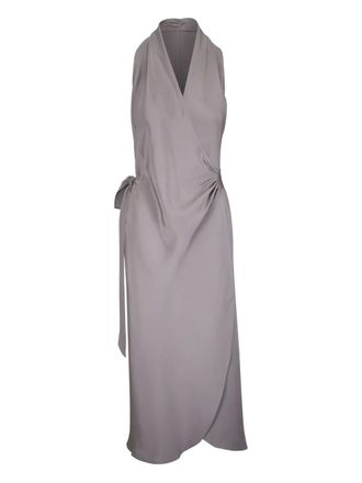 Peter Cohen robe cache-coeur à taille nouée - Gris