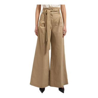 HUGO BOSS Femme, Pantalons, Beige, Taille: 38 FR Pantalon large taille haute