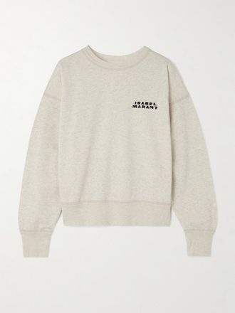 Isabel Marant Sweat En Jersey De Coton Biologique Mélangé À Broderie Shad - Écru