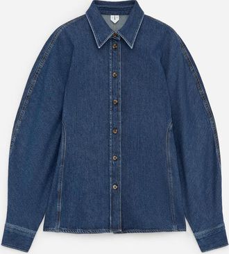 Arket Vorgeformtes Jeanshemd -Blau