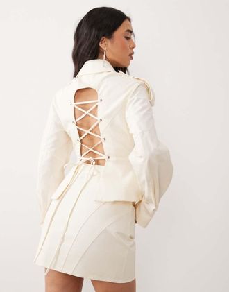 Asos Chemise densemble sculpt&eacute;e - Cr&egrave;me-Blanc