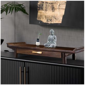 Generic Puja-Tisch Mit Schublade, Kompakter Altartisch for Spirituelle, Pers&ouml;nliche Schreinst&auml;nder for R&auml;ucherst&auml;bchen, Idole Und Anbetungszubeh&ouml;r(Walnut,68x3