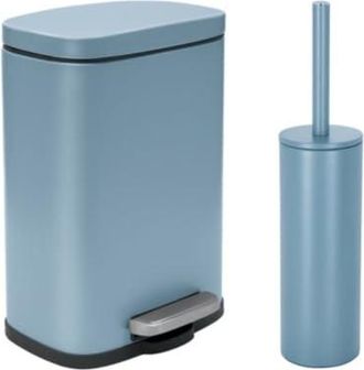 Spirella Set Poubelle à pédale 5L & Brosse WC Akira Fog Mat