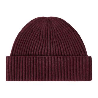 Brunello Cucinelli Kaschmir English Rib Double Knit M&uuml;tze - - Accessories - unisex - Rot - L