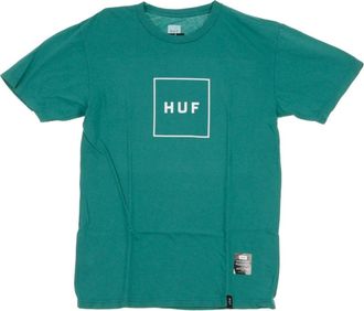 HUF Tiefgr&uuml;nes Logo Herren T-Shirt - - Tops - Herren - Gr&uuml;n - XL