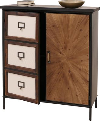 Mendler Apothekerkommode HWC-O79, Schrank Highboard Staufächer, Vintage Shabby-Look 94x80x35cm, Natur hell