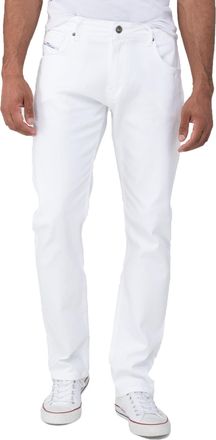 Rock Creek Herren Jeans Regular Fit Baumwolle M&auml;nner Hose Denim Straight Cut Stonewashed RC-2442 Wei&szlig; W42 L30