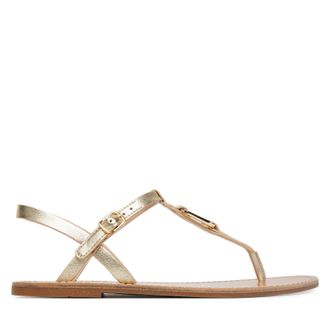 Tommy Hilfiger Sandalen Tommy Hilfiger Leather Thong Sandal Gold FW0FW09331 Goldfarben