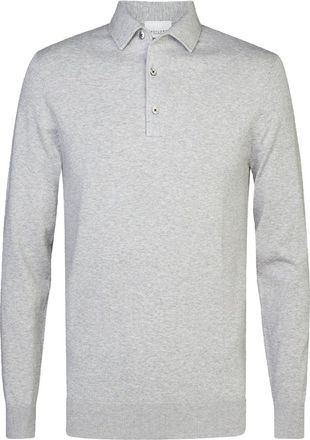 Profuomo Langarm-Poloshirt aus TENCEL und Seide in