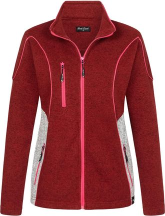 Rock Creek Damen Fleecejacke warm &Uuml;bergangsjacke Windbreaker Fleece Jacken Outdoorjacke Stehkragen Damenjacke Melange Fleecejacke Sweatjacke Pullover D-499 Weinr