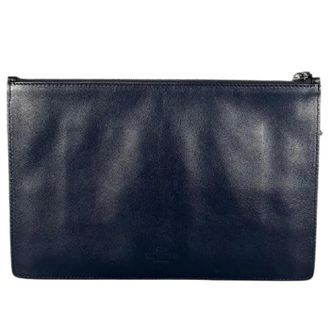Valentino Pre-owned Camouflage Star Leder Clutch Bag - - Pre-owned - Damen - Blau - ONE SIZE