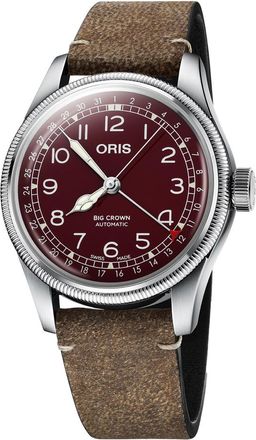 Oris Big Crown Pointer Date 40mm Automatik Lederarmband Rot Herrenuhr 01 754 7741 4068-07 5 20 50