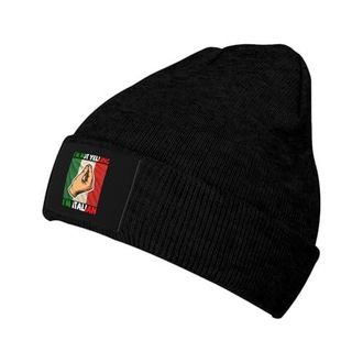 Generic Coupe-Vent Bonnet dhiver Tricot&eacute;, Je ne crie Pas, Je suis Italien, Slouch Beanie Hiver, Tricoter Chapeau pour Cyclisme, Ski, Adultes