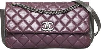 Chanel Pre-owned Glazed Matelasse Portobello Flap Bag - Femme - Pre-owned - Violet - Taille: ONE Size