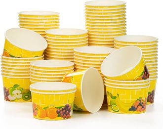 Octopus 1200x Eisbecher, Eis- Pappbecher, Früchtebecher mit 260 ml Füllvolumen